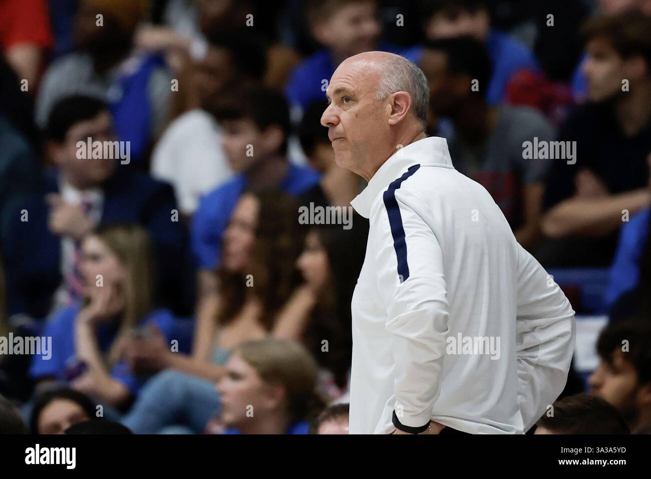 Navy head coach Ed DeChellis looks on during an NCAA college basketball ...