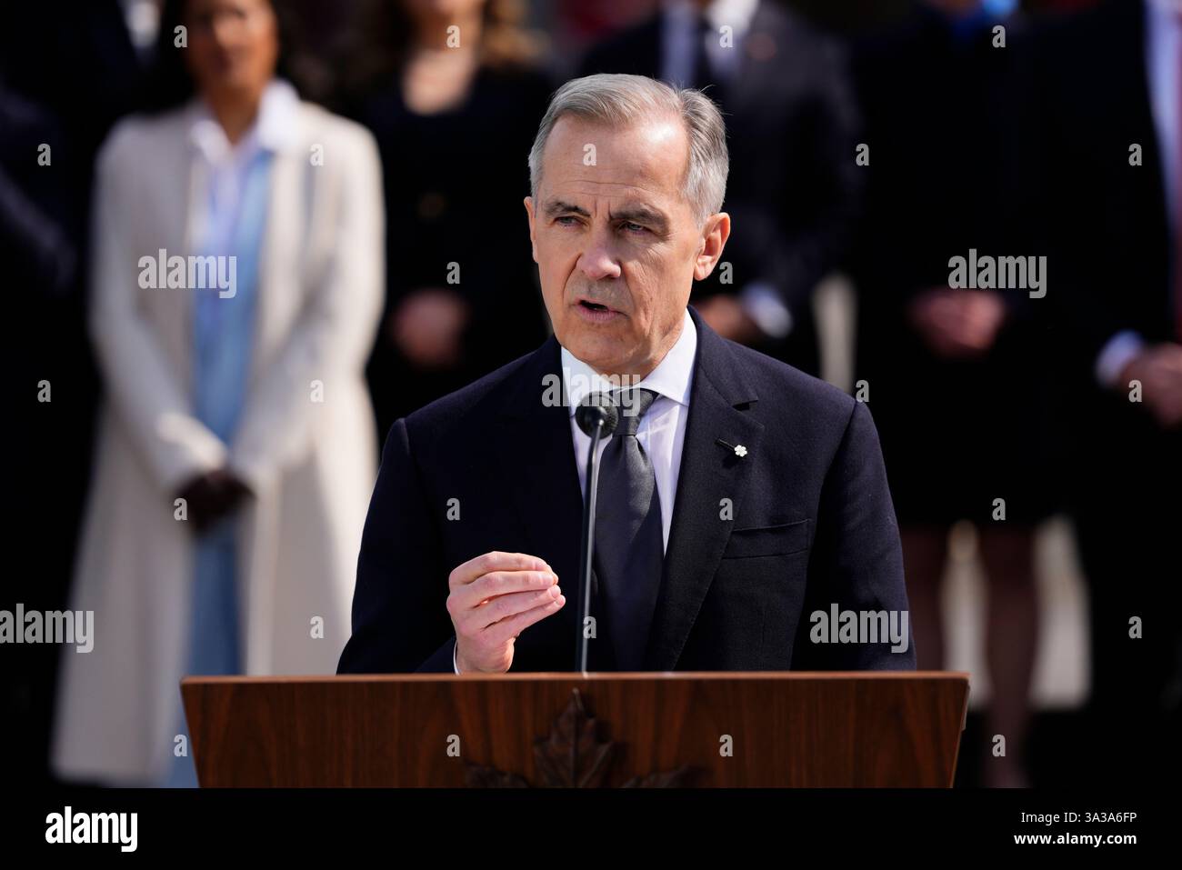 Prime Minister Mark Carney holds a press conference following a ...