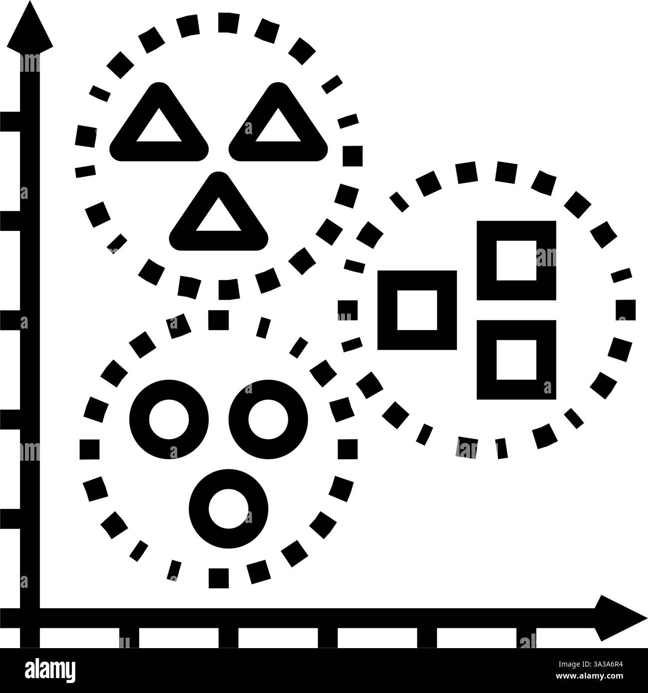 unsupervised learning machine line icon vector illustration Stock ...