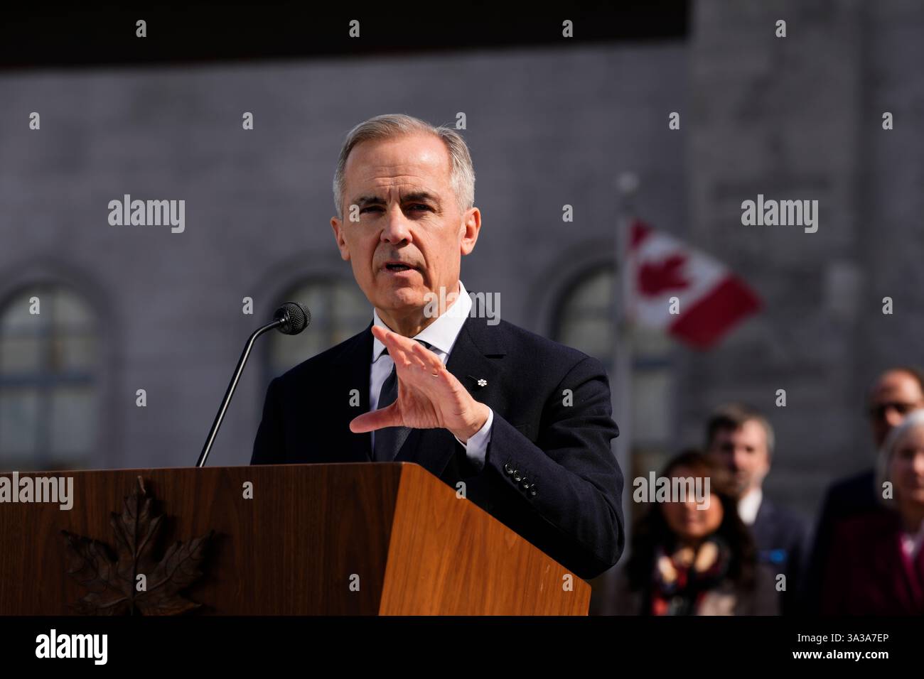 Ottawa, Canada. 14th Mar, 2025. Prime Minister Mark Carney holds a ...