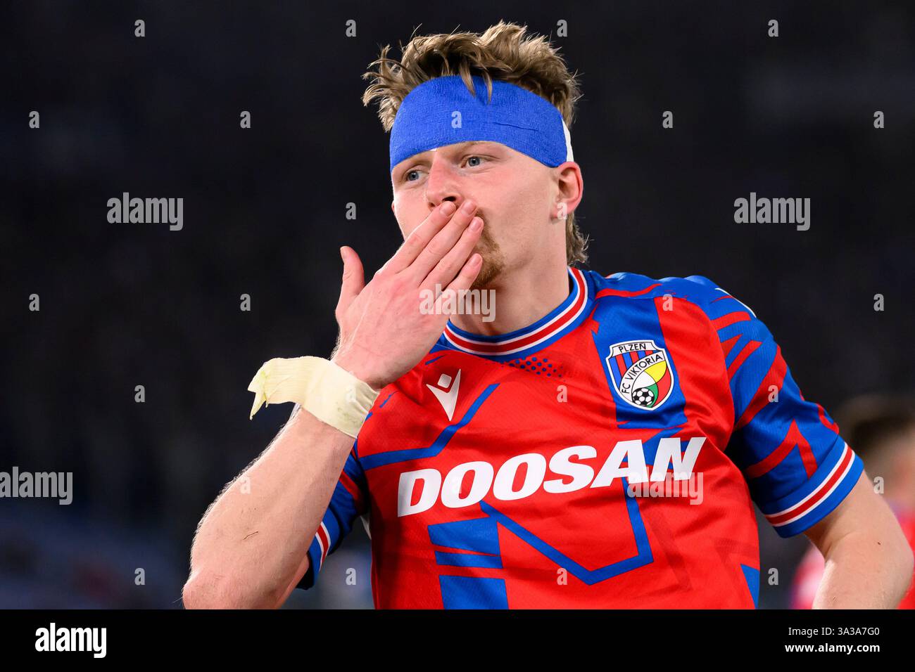 Pavel Sulc of Viktoria Plzen celebrates after scoring the goal of 0-1 ...