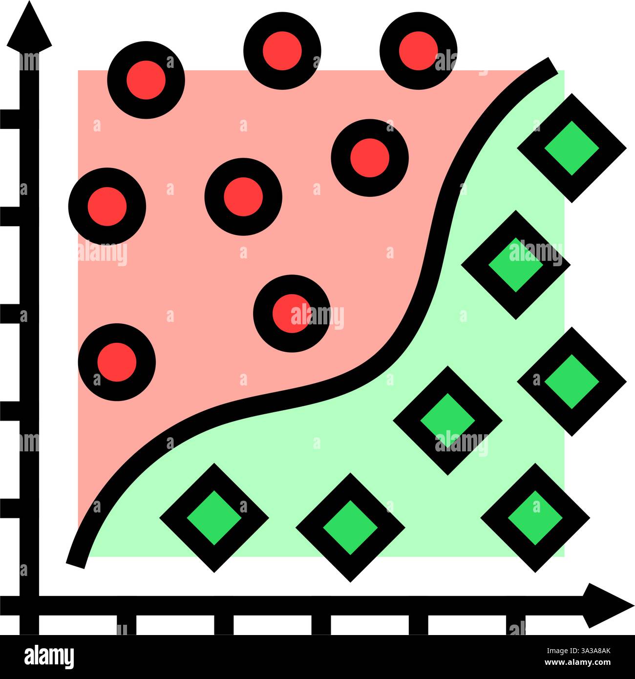 Classification Machine Learning Color Icon Vector Illustration Stock
