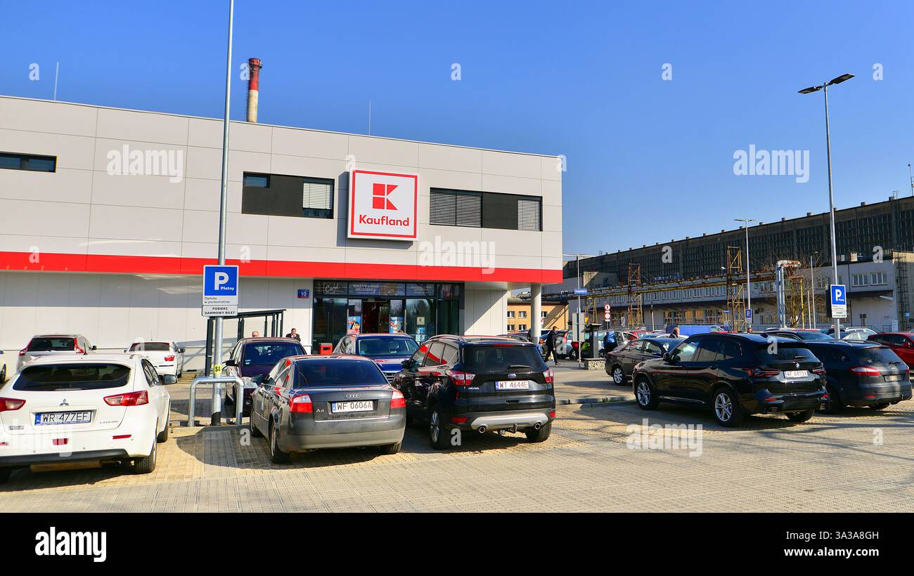 Warsaw, Poland. 6 March 2025. Signboard with logo and brand name ...