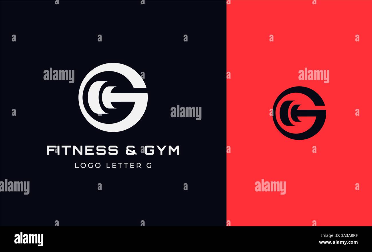 Logo Fitness letter G with Gym equipment concept. Dumbble, bumble ...