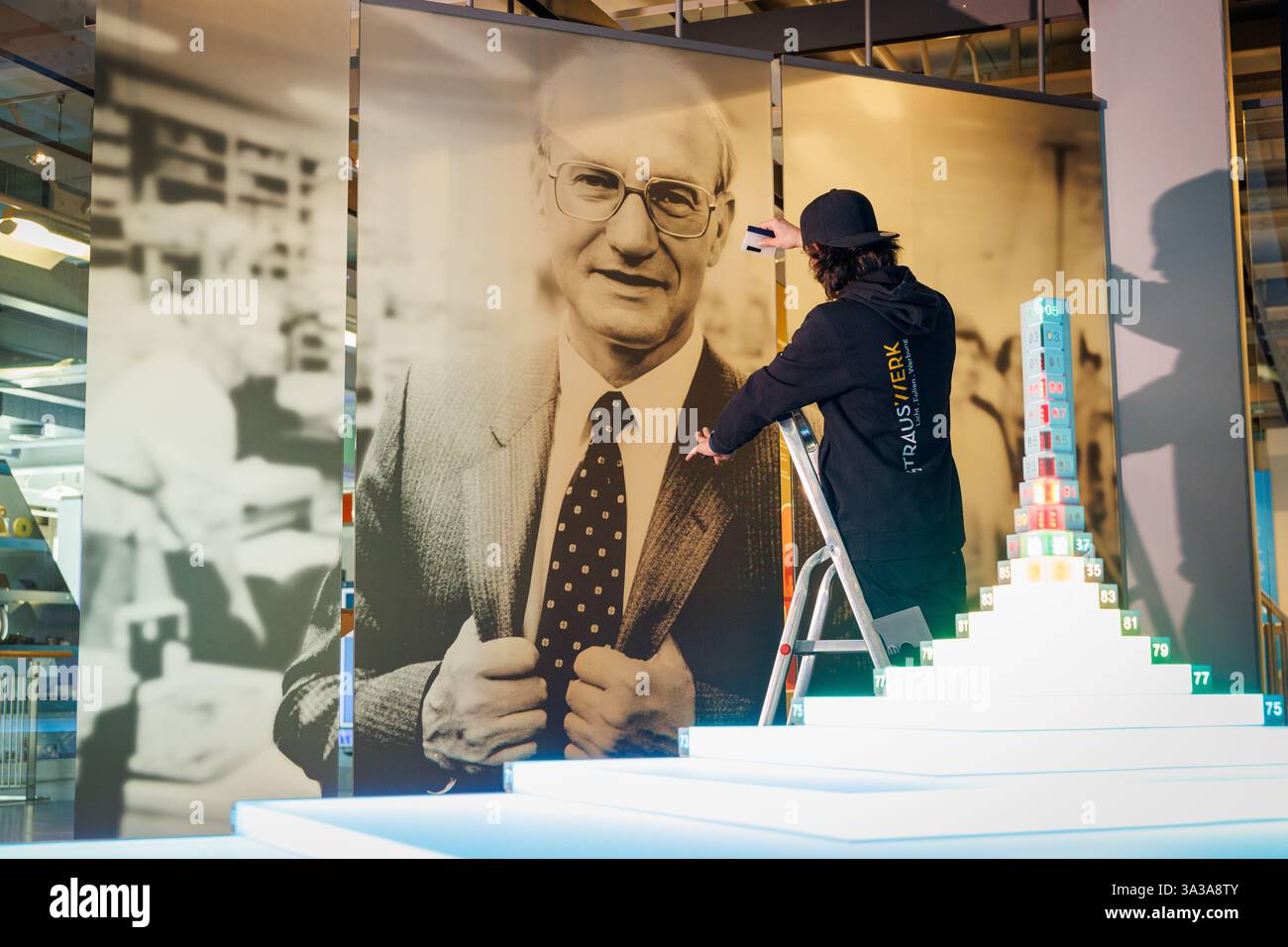 Paderborn, Germany. 14th Mar, 2025. View of a photo of computer pioneer ...
