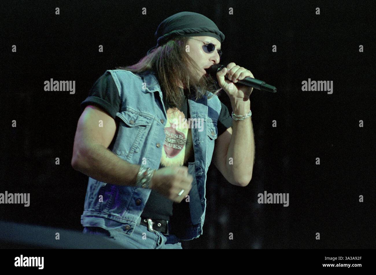 Torino Italy 04/07/2001:Steve Lee, singer of the Swiss heavy metal band ...