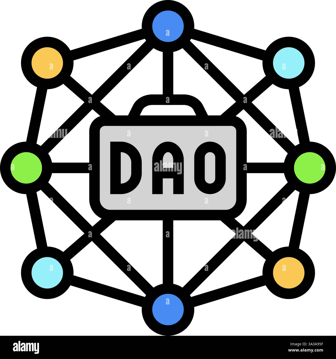 dao decentralized autonomous organization color icon vector ...
