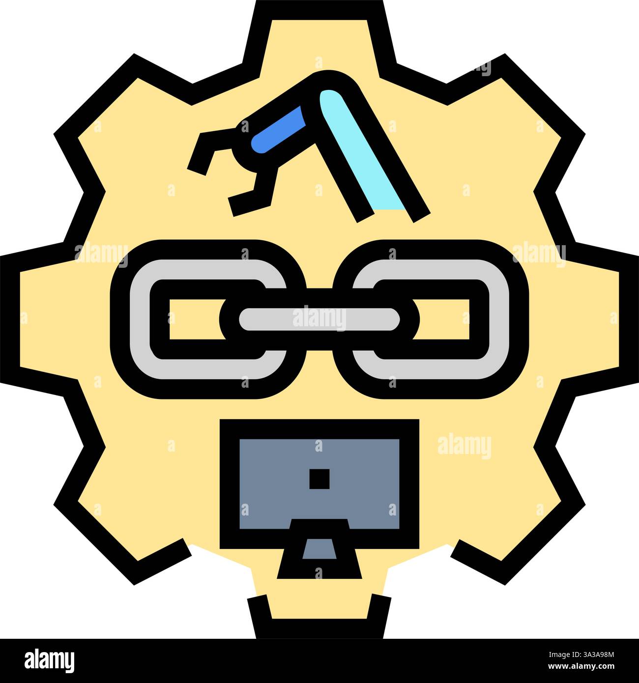 cyber physical systems industry color icon vector illustration Stock ...