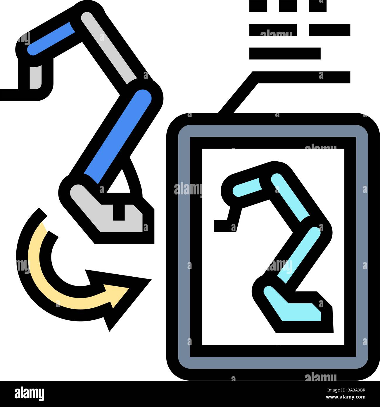 digital twin technology industry color icon vector illustration Stock ...