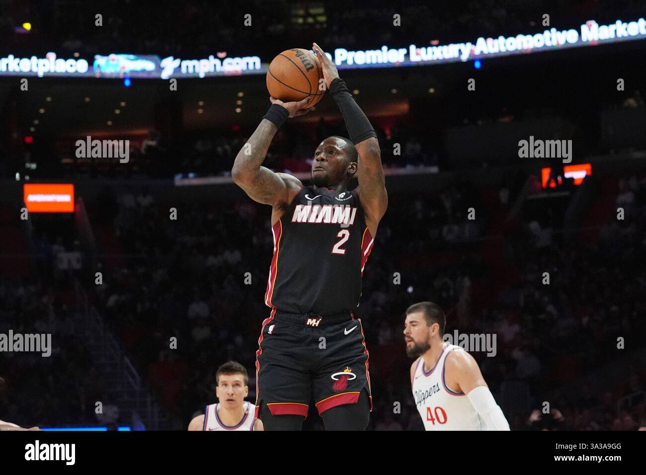 Miami Heat guard Terry Rozier (2) aims to score during the first half ...