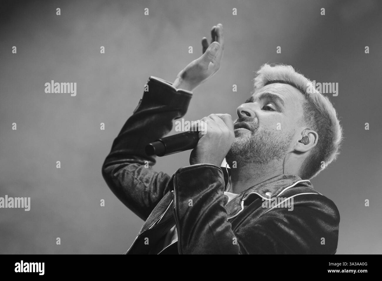 Singer Diego Cantero of the group Funambulista performs during the ...