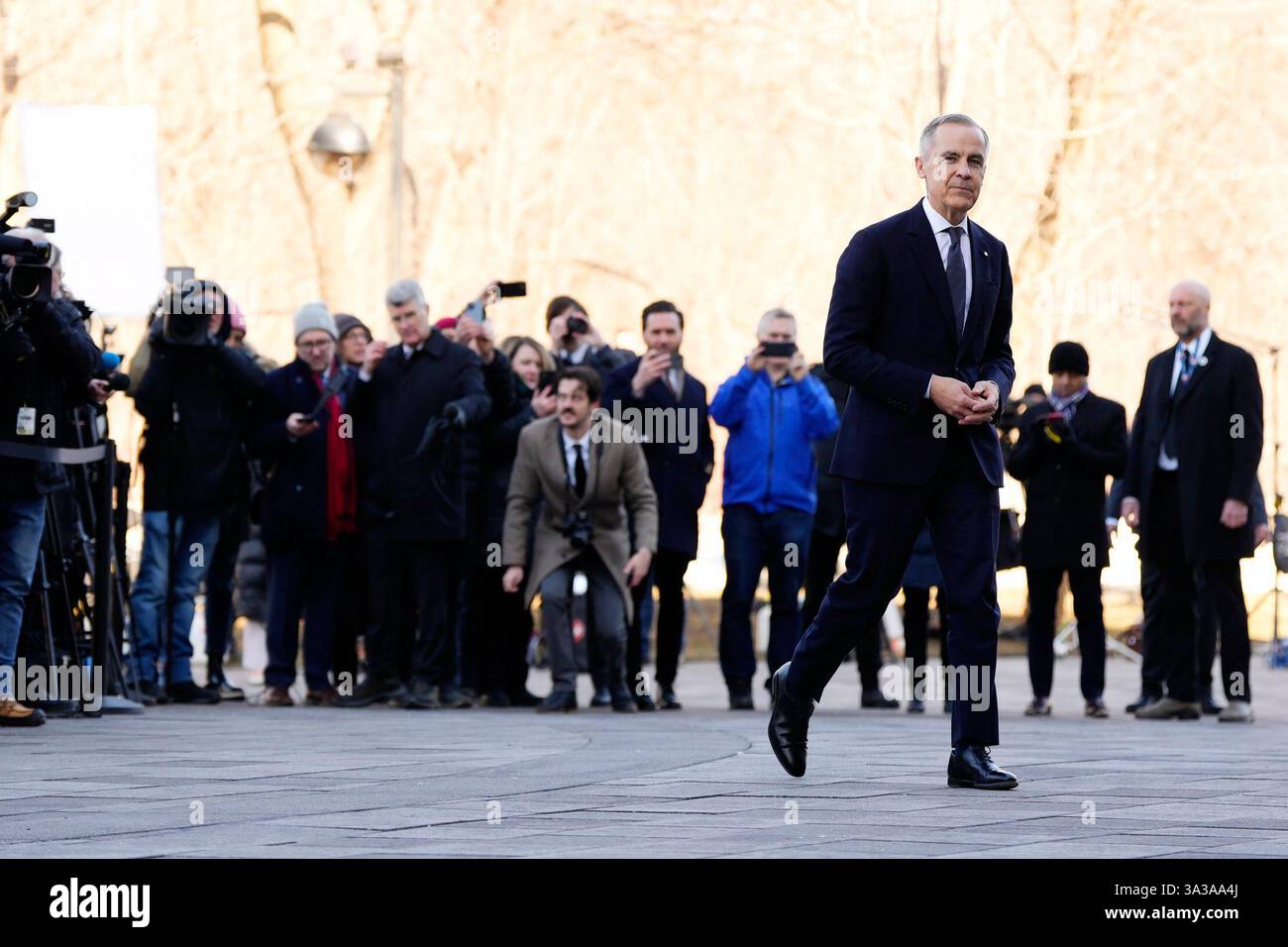 Canada's Prime minister-designate Mark Carney arrives for a swearing in ...