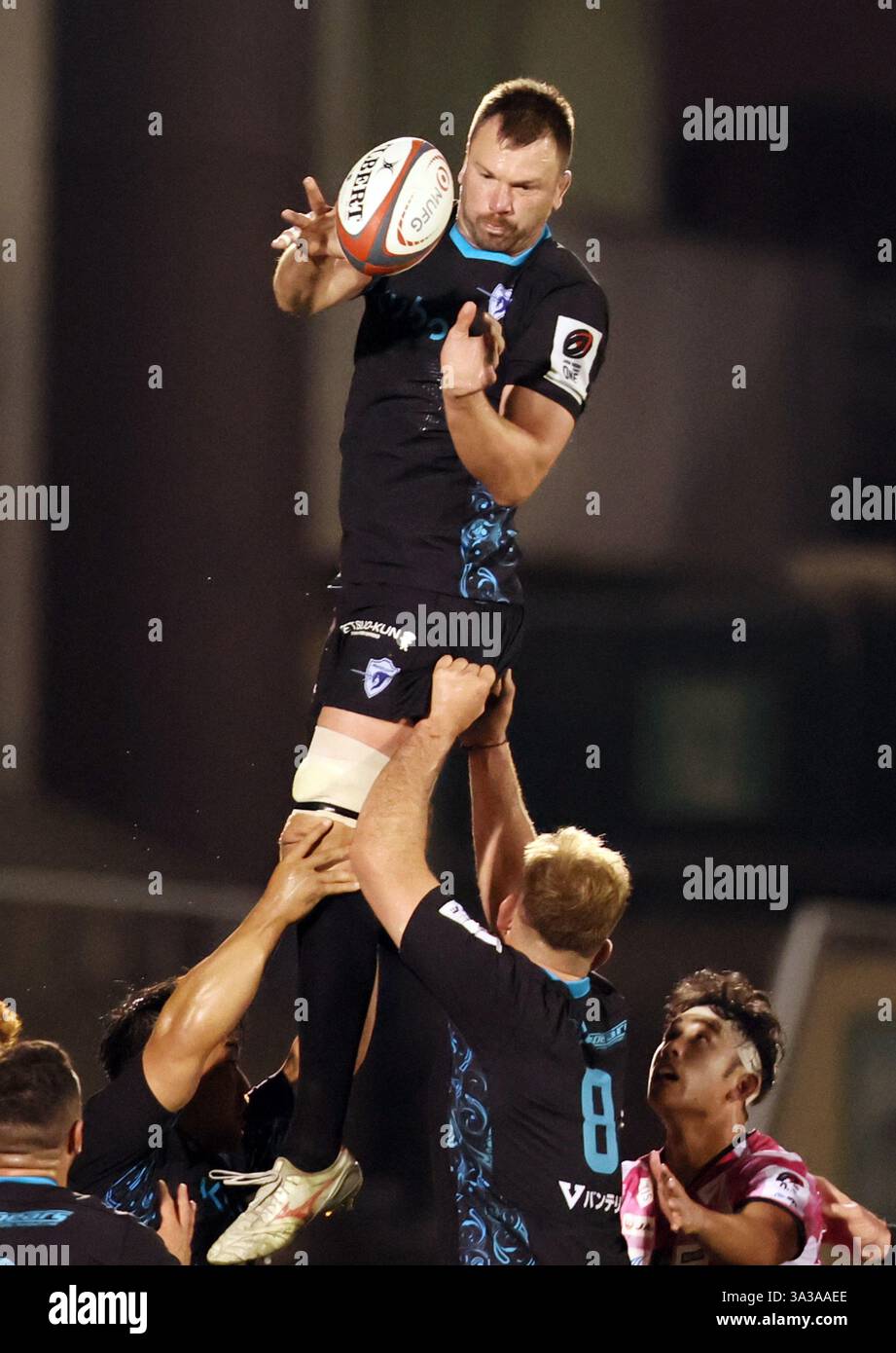 Tokyo, Japan. 14th Mar, 2025. Kubota Spears Funabashi Tokyo-bay fly ...