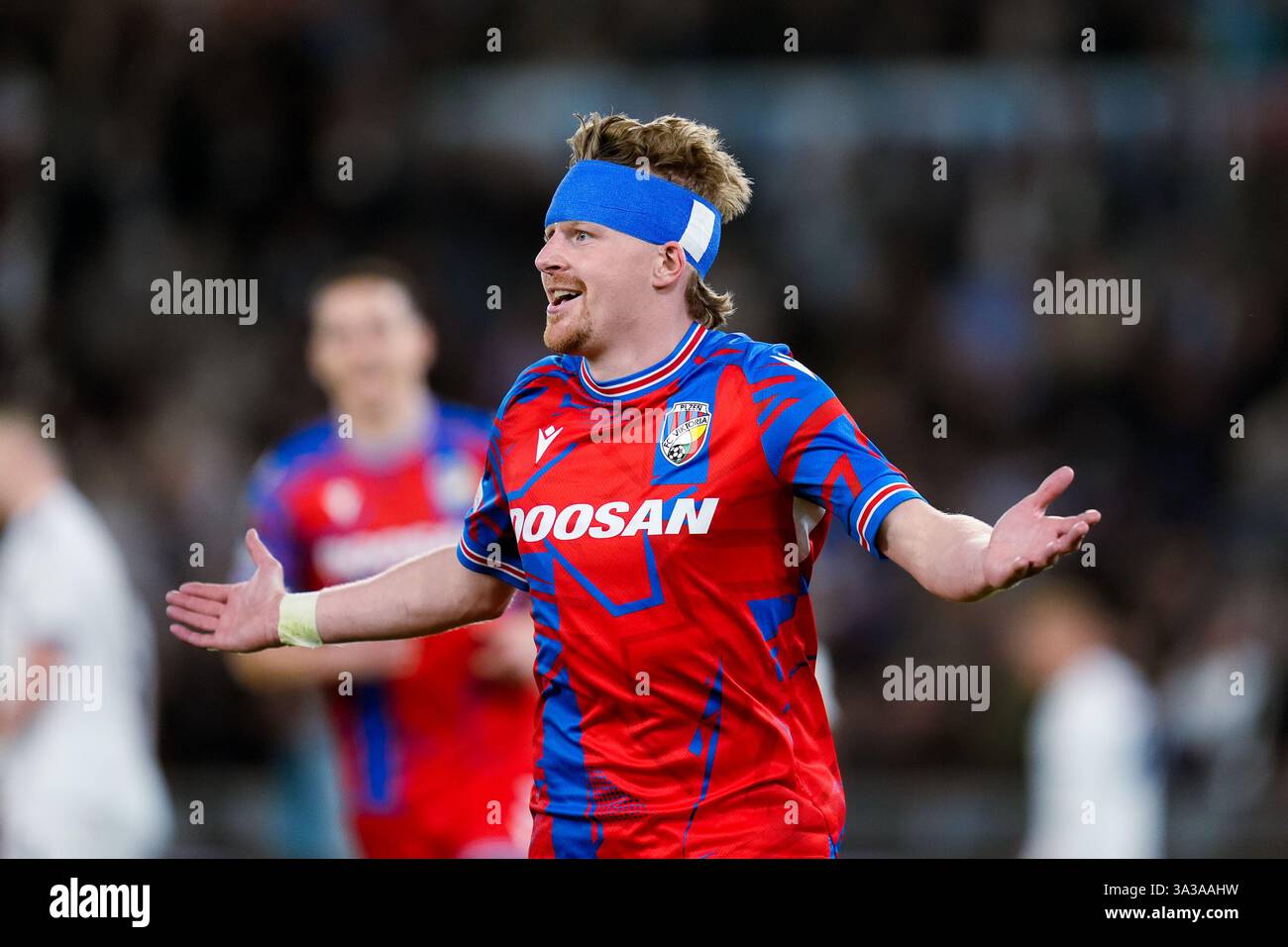 Rome, Italy. 13th Mar, 2025. Pavel Sulc of FC Viktoria Plzen celebrates ...