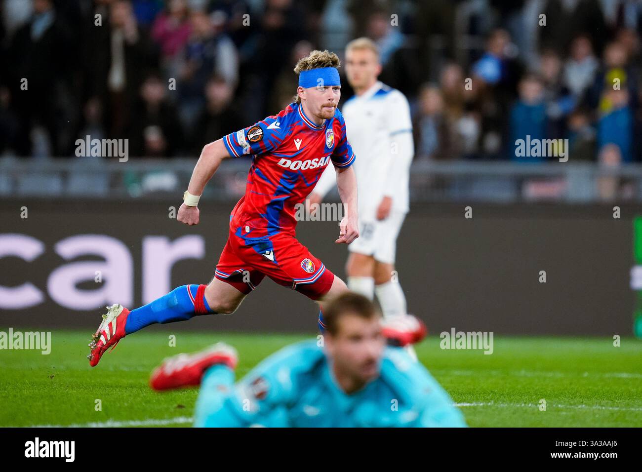 Rome, Italy. 13th Mar, 2025. Pavel Sulc of FC Viktoria Plzen celebrates ...