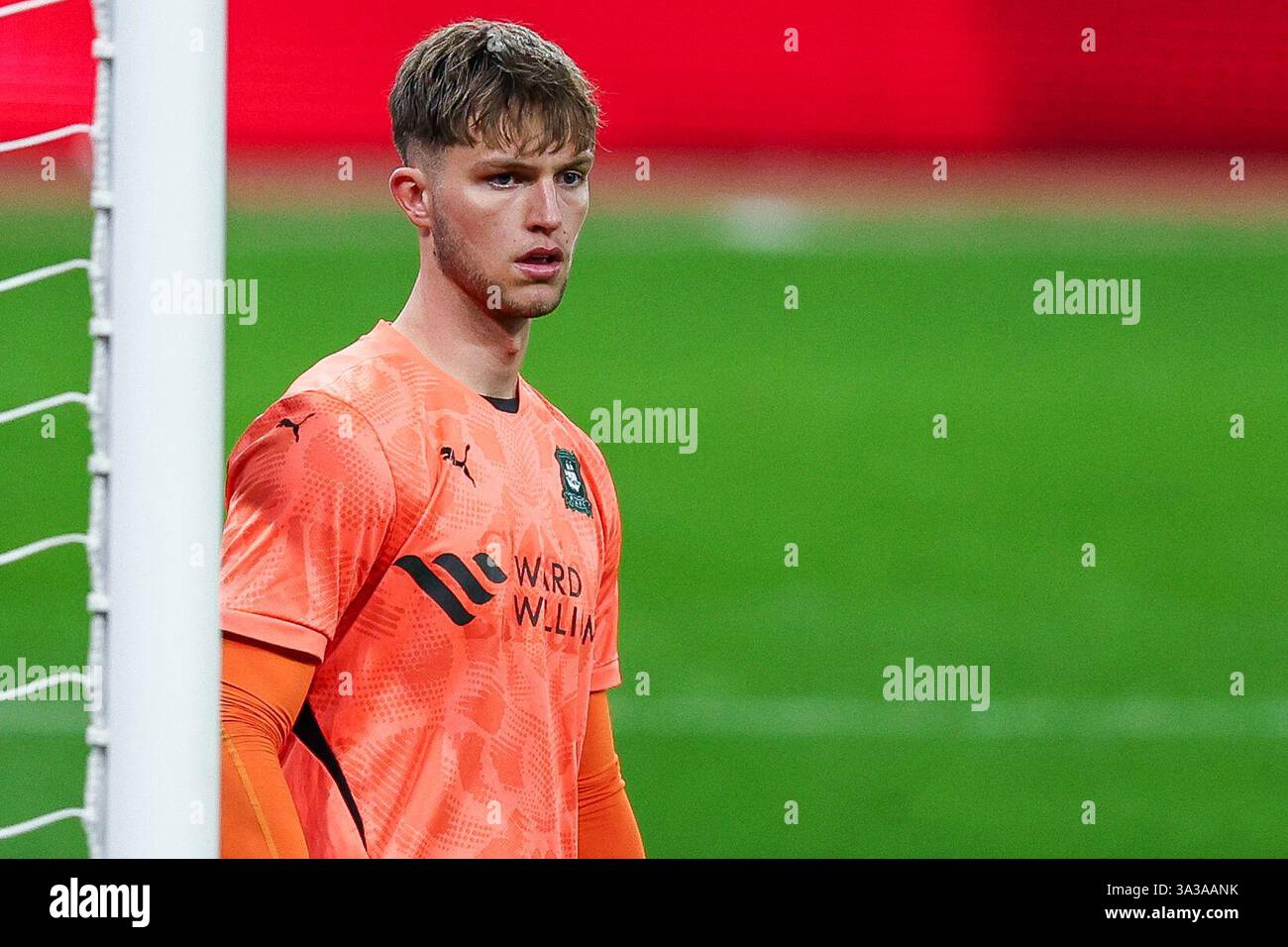 #40, goalkeeper Daniel Holman of Plymouth Argyle looks on during the FA ...