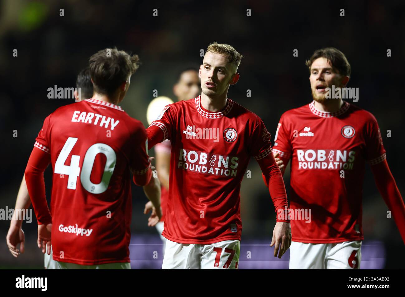 Bristol, UK. 14th Mar, 2025. Mark Sykes of Bristol City talks to ...