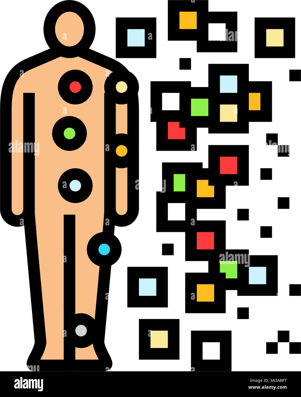 human body with data points color icon vector illustration Stock Vector ...