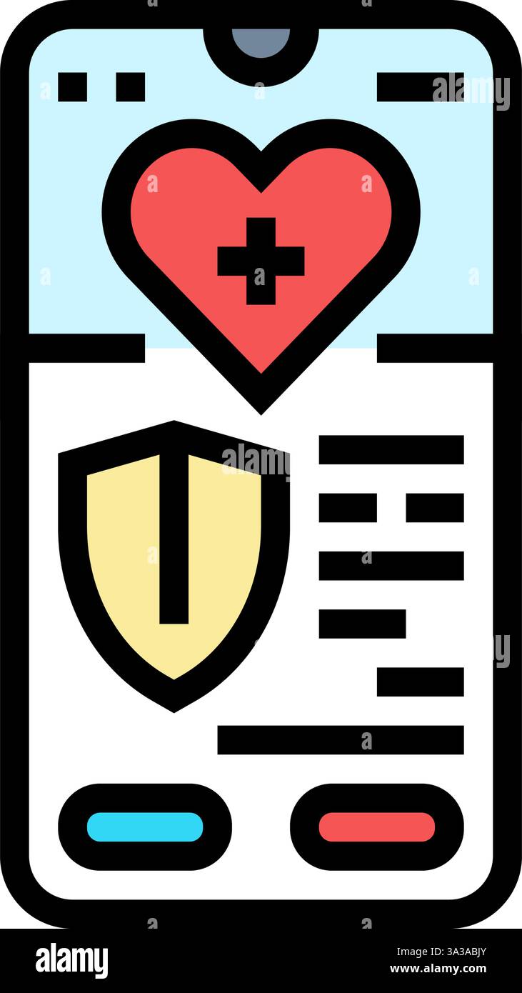 health insurance app healthcare innovation color icon vector ...
