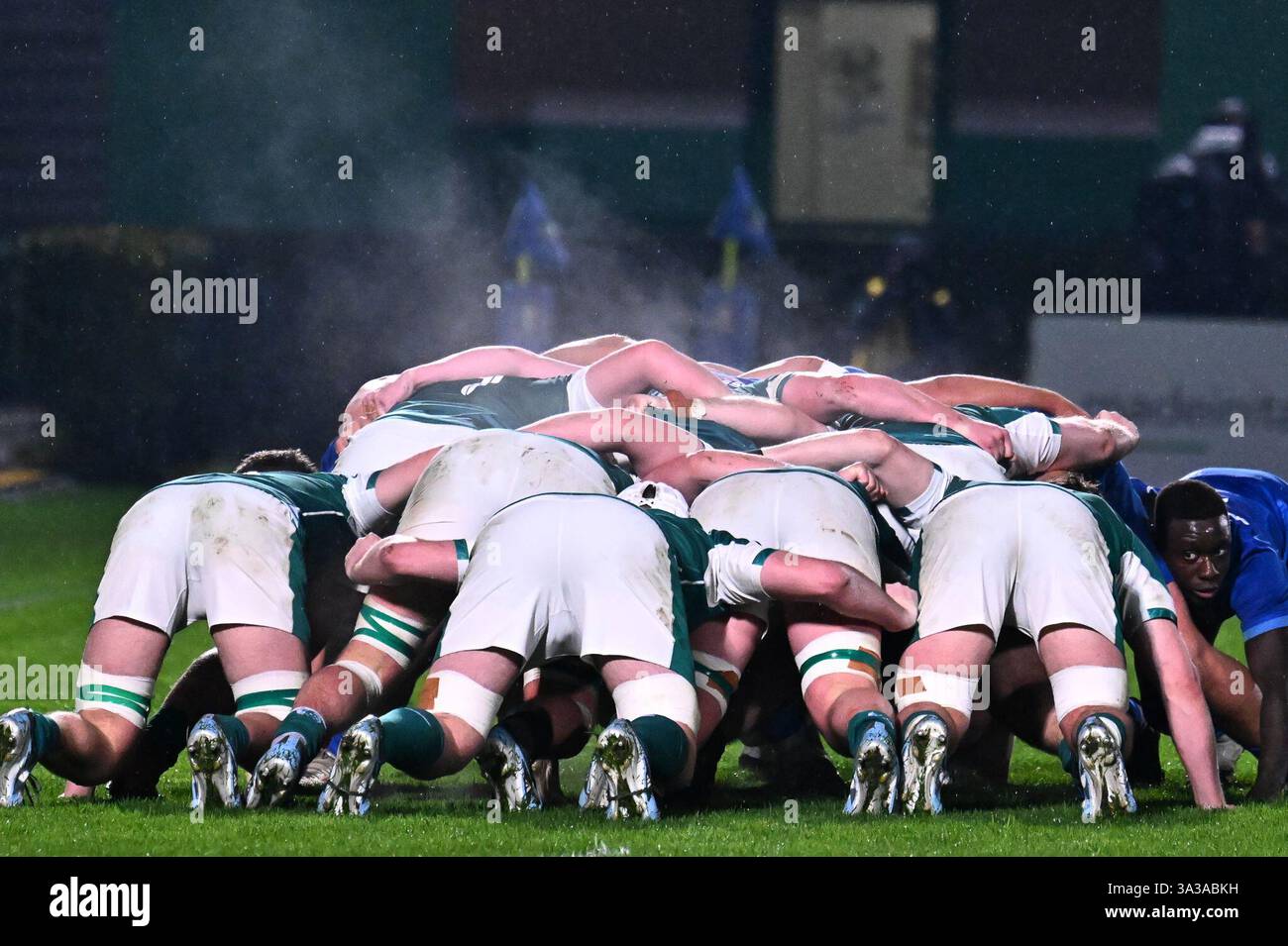 Monigo, Italy. 14th Mar, 2025. Scrum during the match Italy U20 vs ...