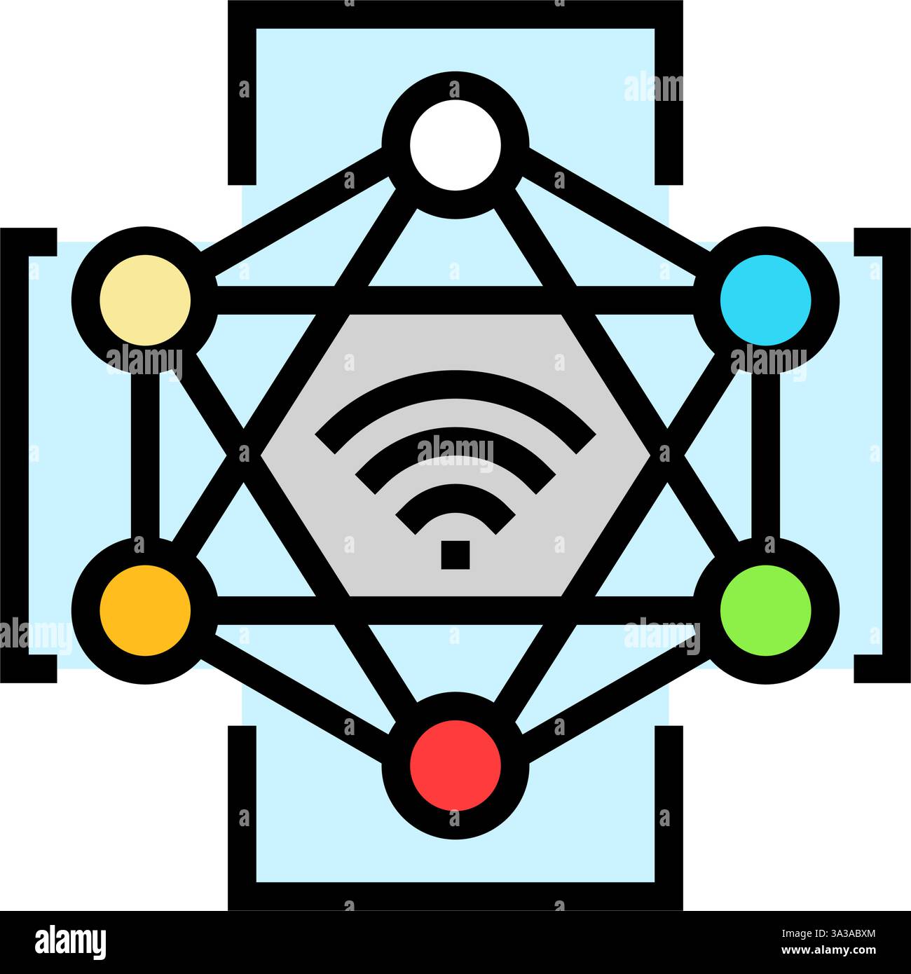 healthcare network connections medicine color icon vector illustration ...