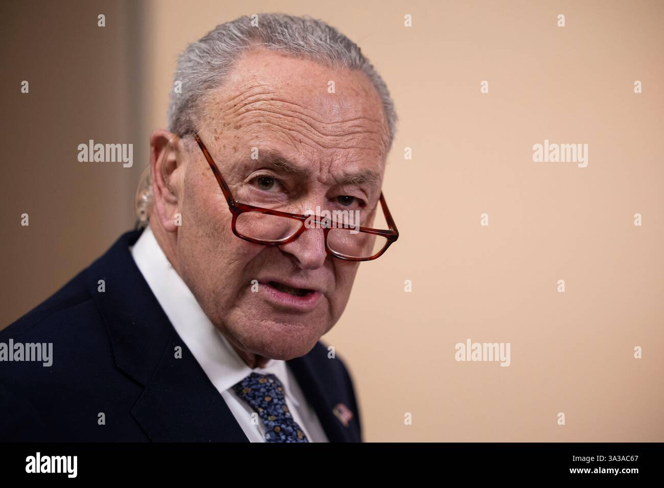 Senate Minority Leader Chuck Schumer (D-N.Y.) prepares to give an ...