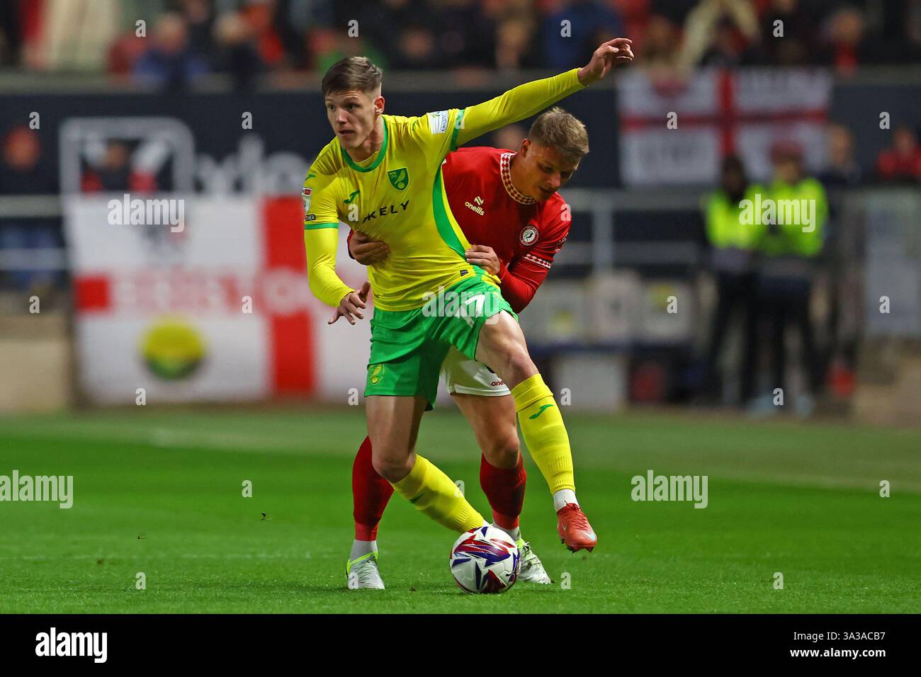 Bristol, England, 14th March 2025. Ante Crnac of Norwich City is ...