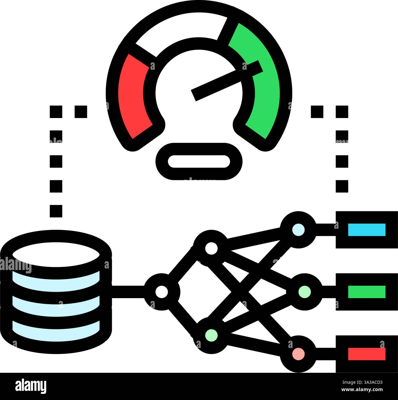 model accuracy gauge machine learning color icon vector illustration ...