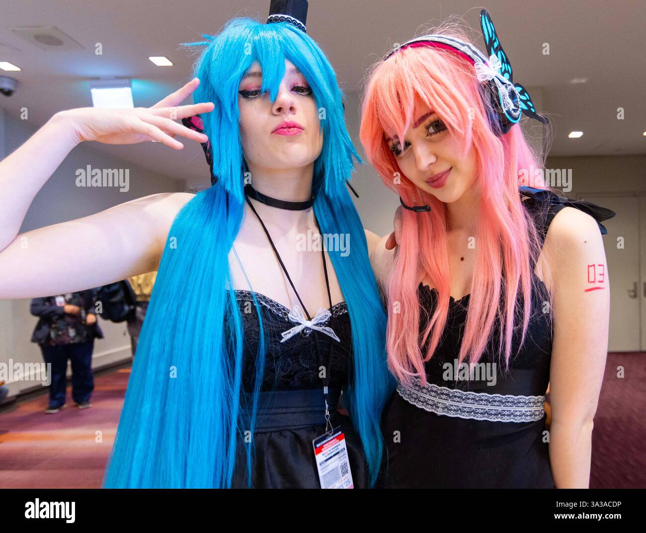 Toronto, Canada. 14th Mar, 2025. Cosplayers pose for photos at the 2025 ...
