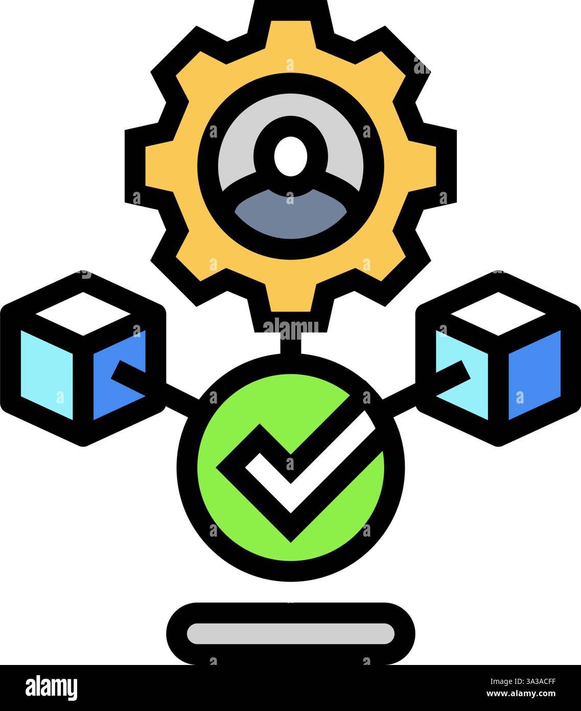 node validator decentralized application color icon vector illustration ...