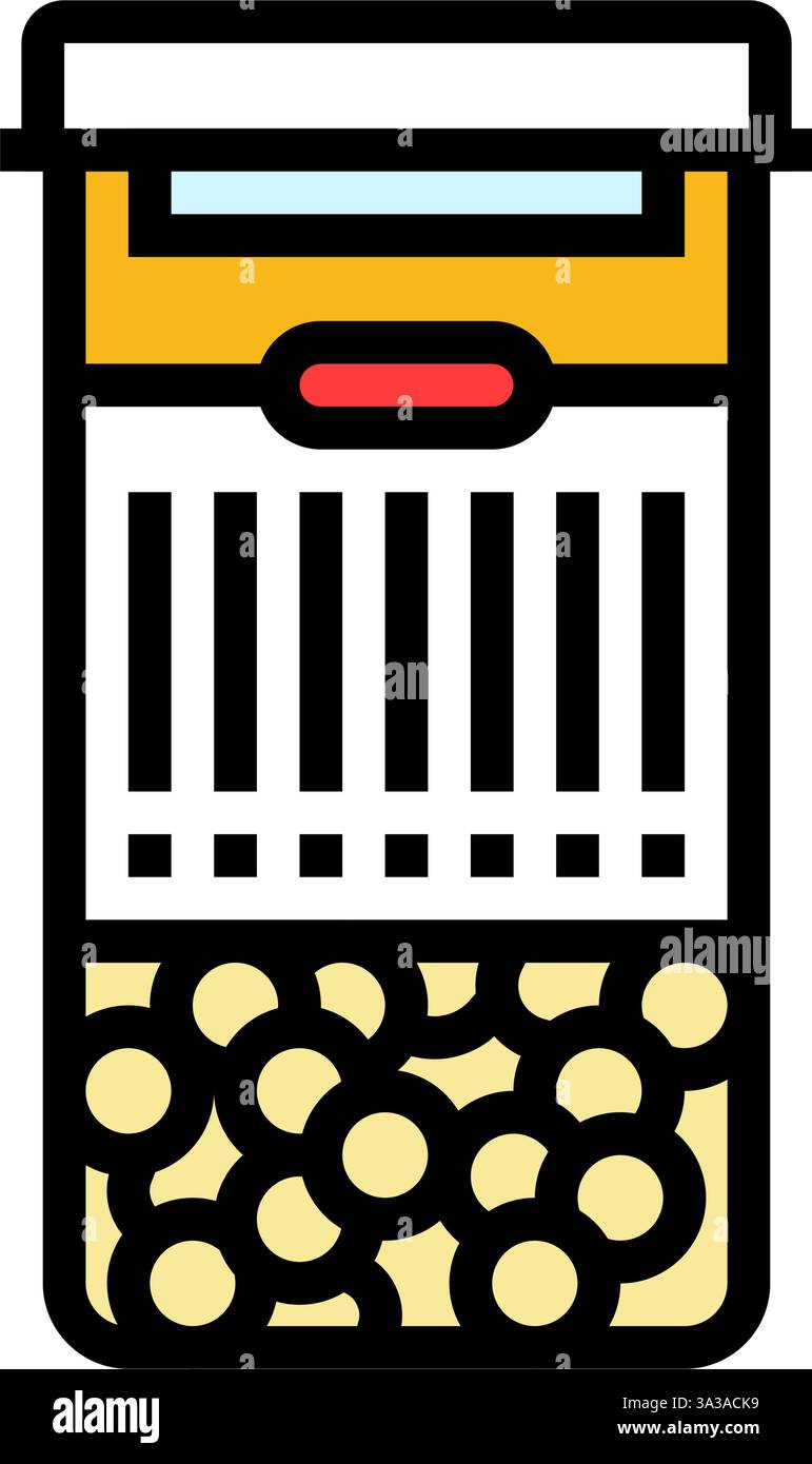 personalized medication bottle with barcode color icon vector ...