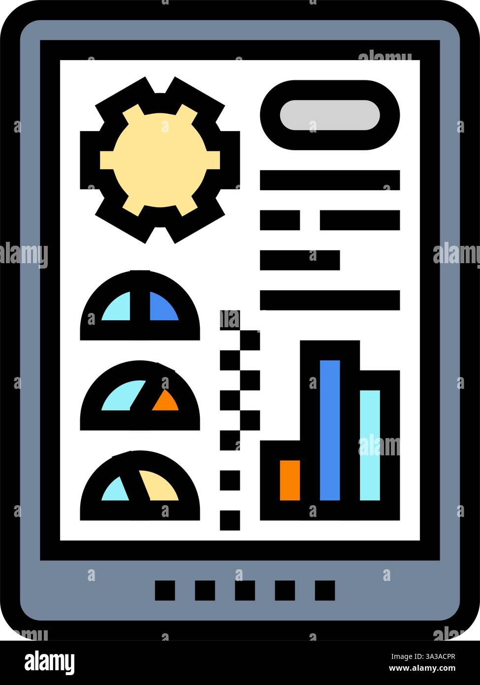 predictive maintenance dashboard color icon vector illustration Stock ...