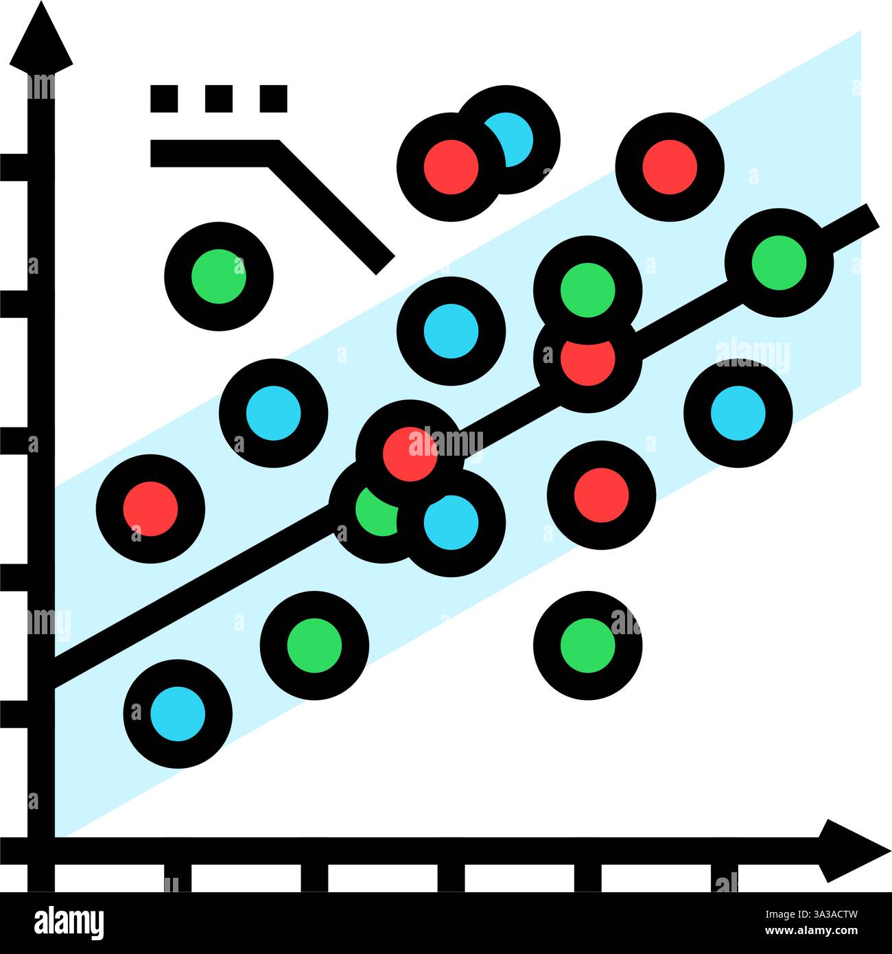Regression Graph Machine Learning Color Icon Vector Illustration Stock