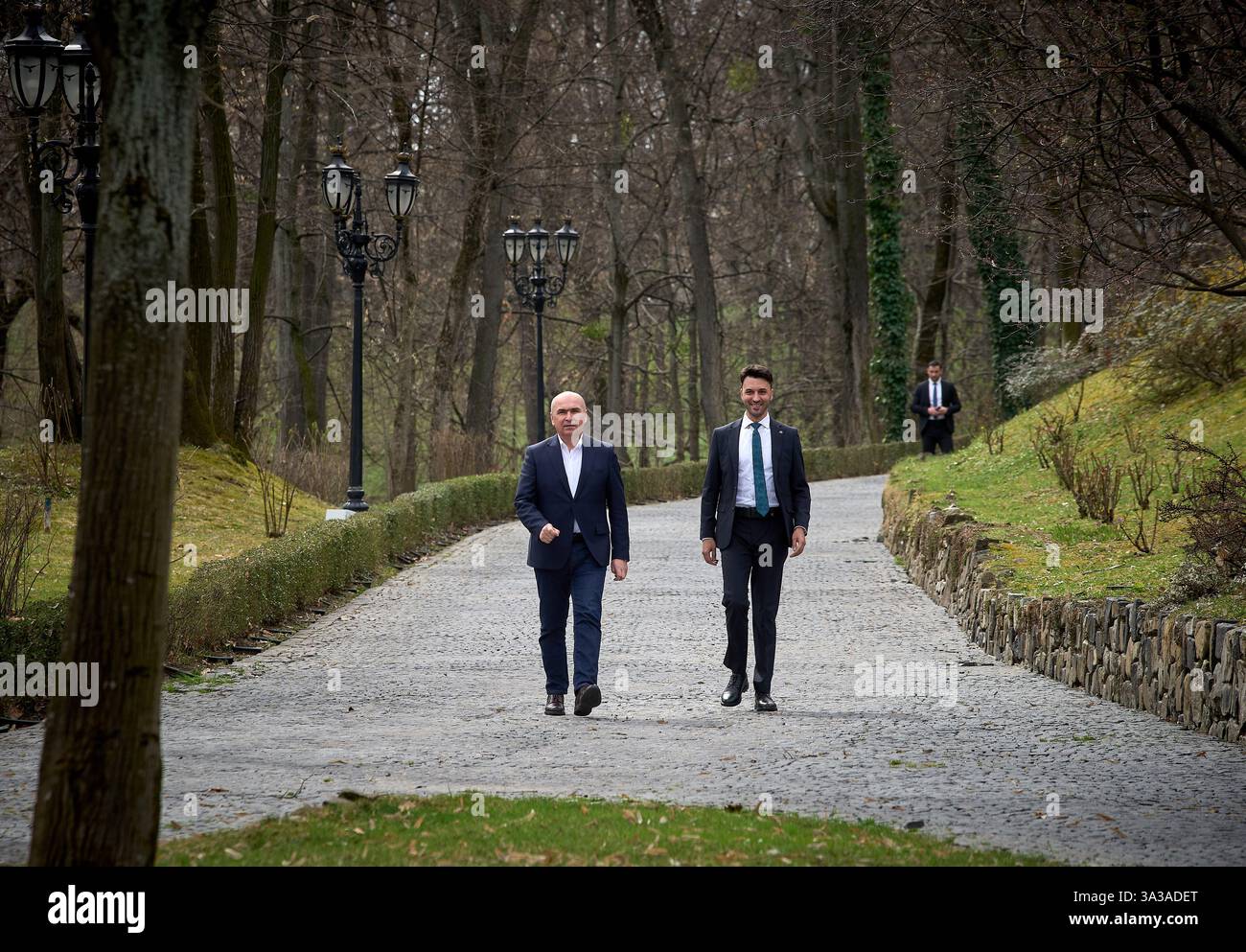 Bucharest, Romania. 14th Mar, 2025: Ilie Bolojan (L), the interim ...