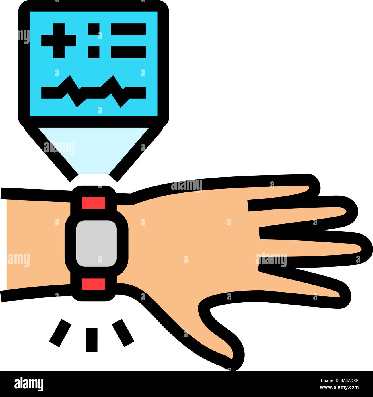 smart wearable device with health metrics color icon vector ...