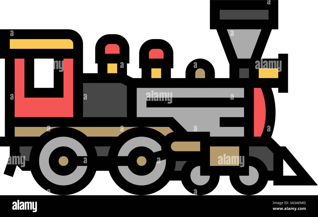 steam locomotive industry color icon vector illustration Stock Vector ...
