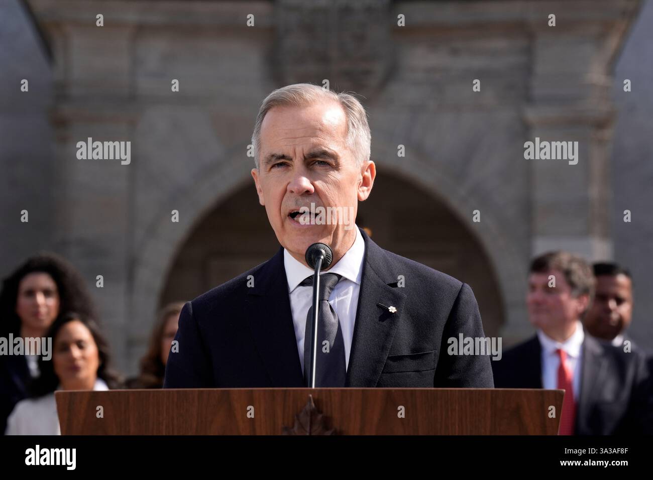 Ottawa, Canada. 14th Mar, 2025. Prime Minister Mark Carney following a ...