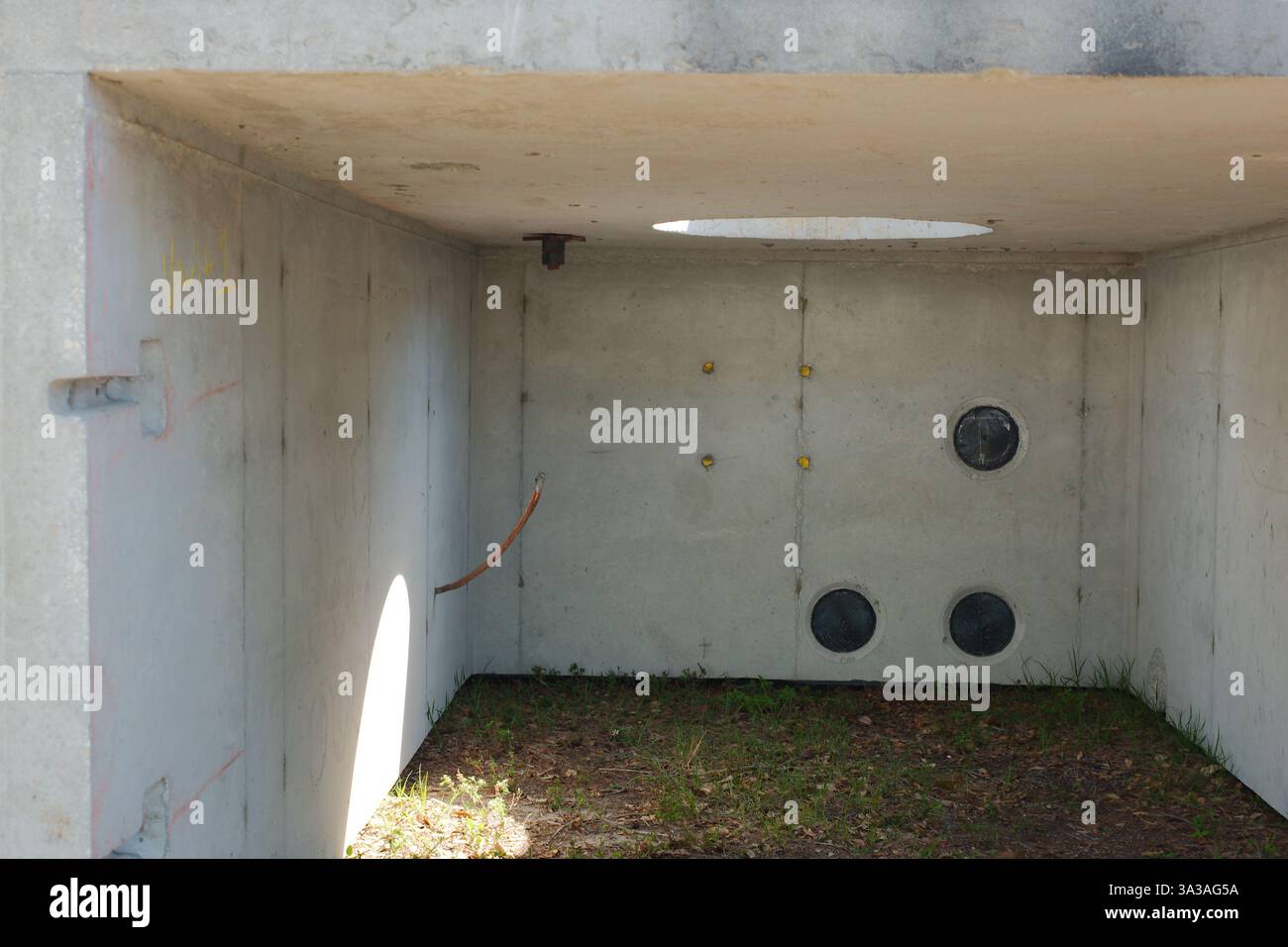 Precast concrete harvesting water tank. At a construction site for an ...