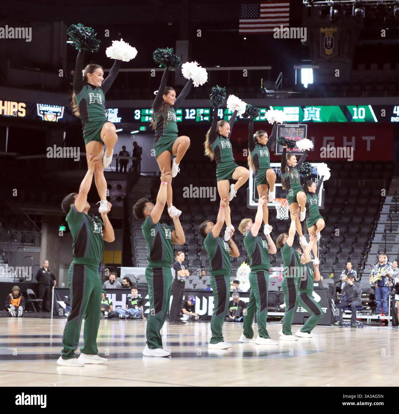 March 14, 2025 - Hawaii cheerleaders perform during the Big West ...