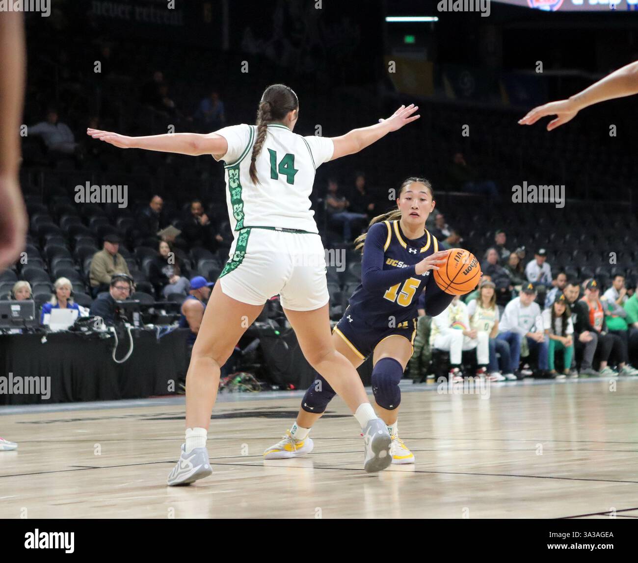 March 14, 2025 - UC San Diego Tritons Sabrina Ma #15 passes the ball ...