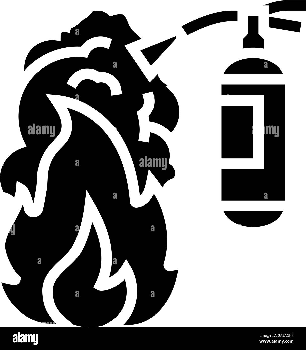 fire safety drill injury prevention glyph icon vector illustration ...