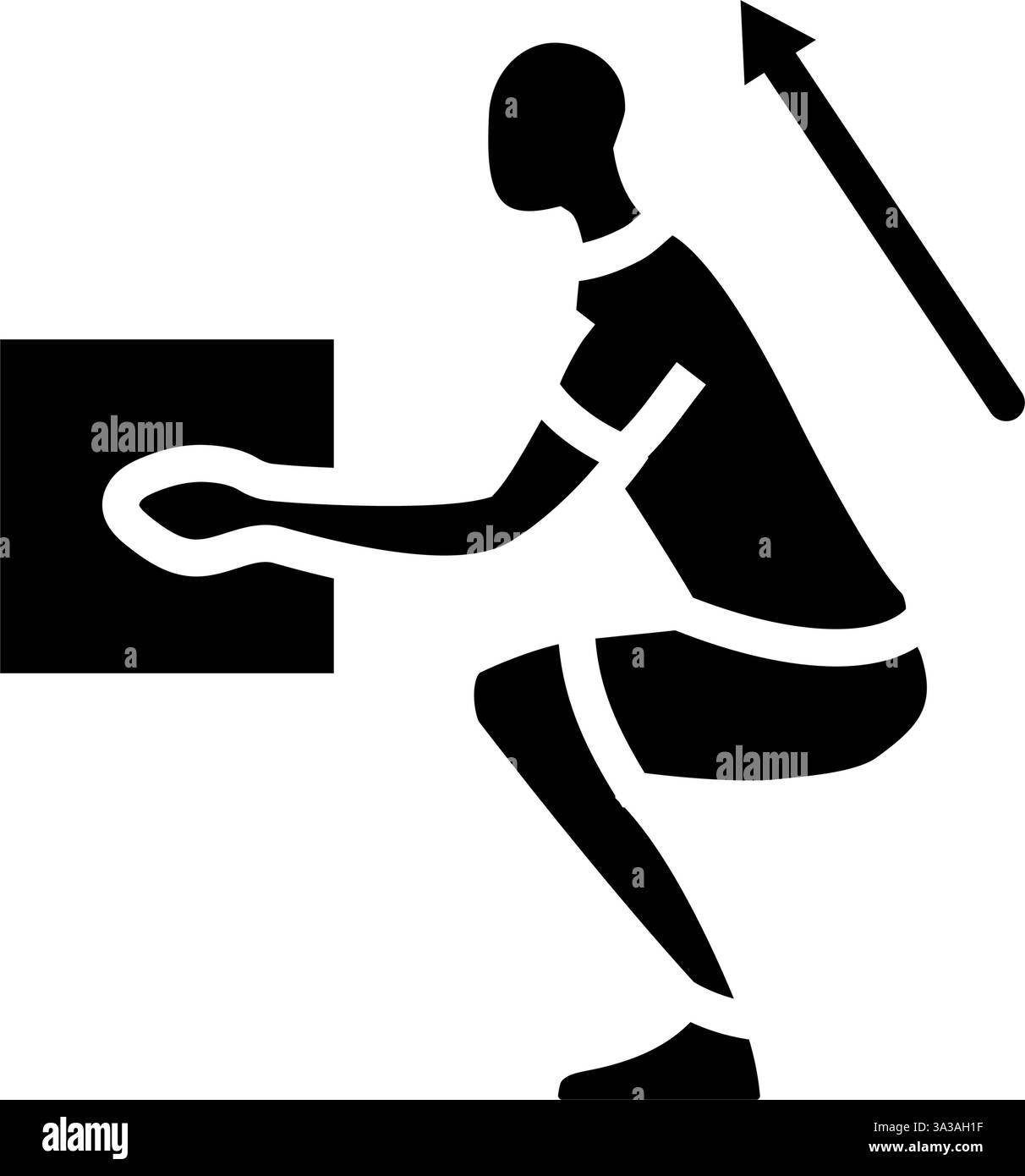 safe lifting technique injury prevention glyph icon vector illustration ...