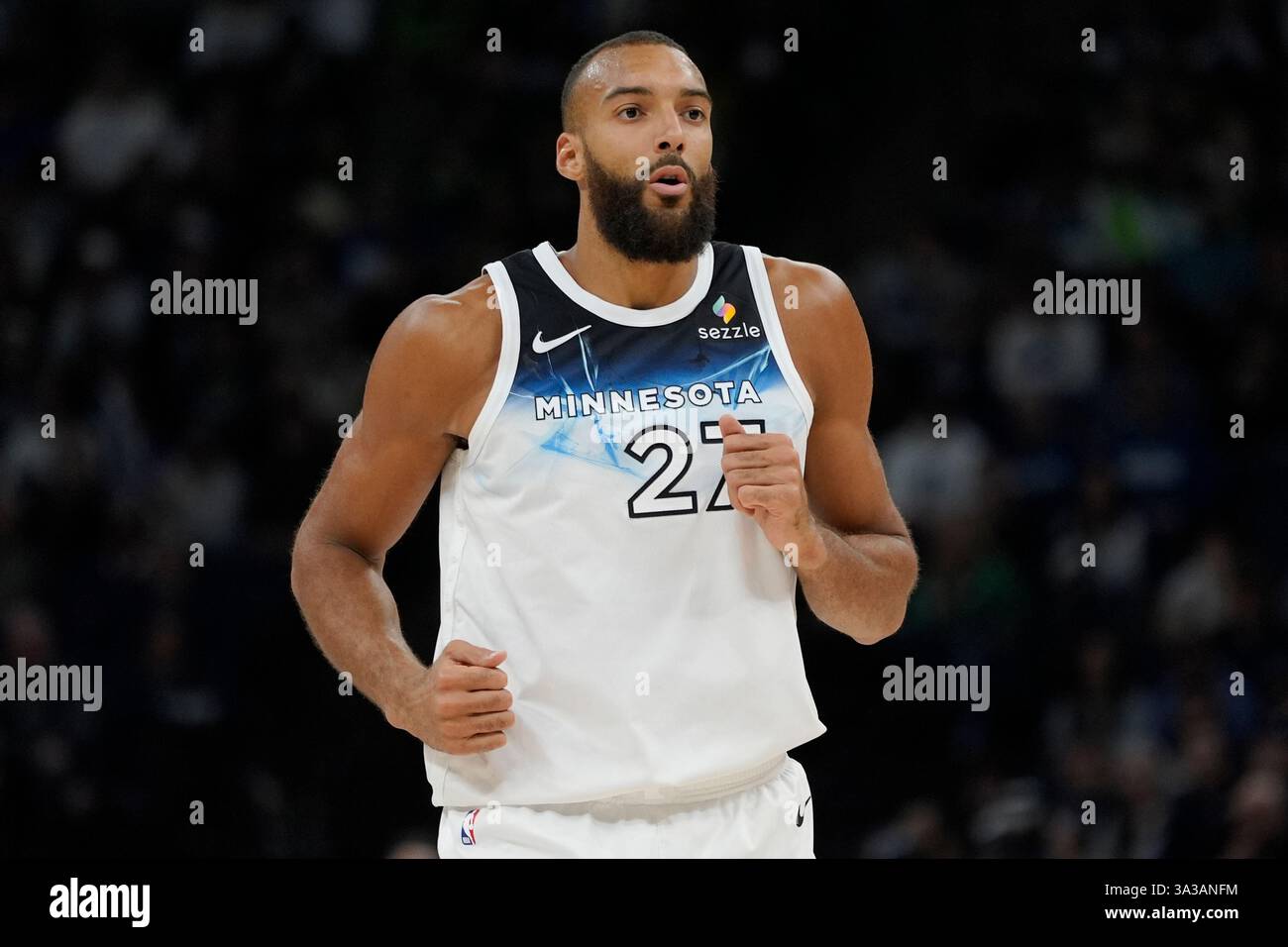 Minnesota Timberwolves center Rudy Gobert (27) stands on the court ...