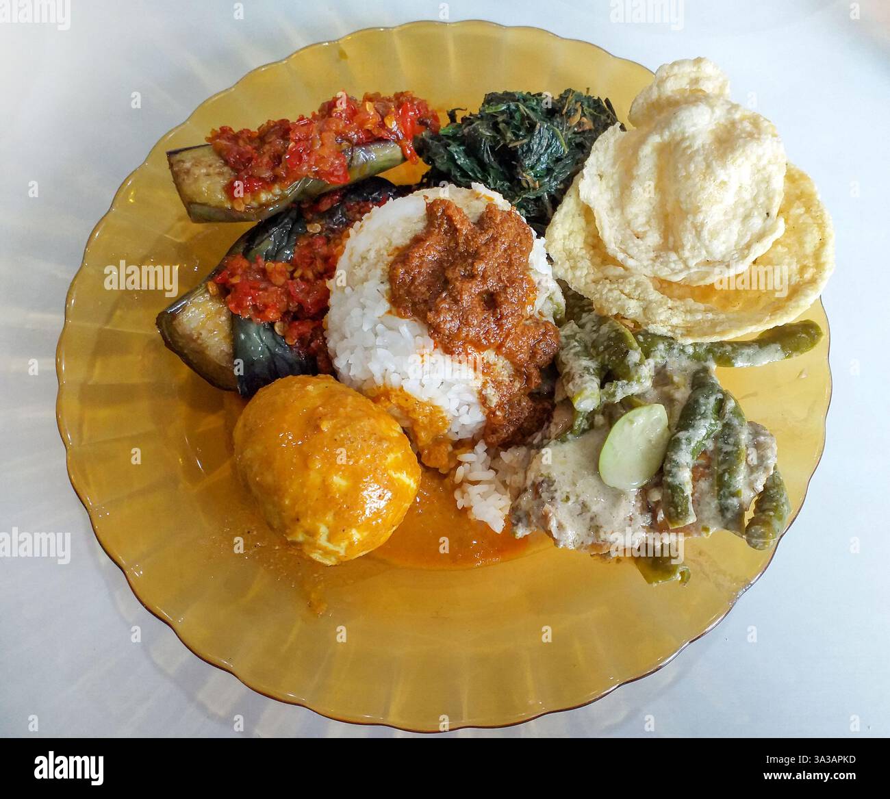 Nasi Padang with gulai tauco ikan, Indonesian food from West Sumatra ...