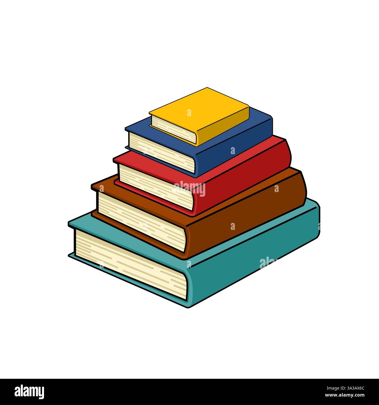 A colorful stack of books arranged in a pyramid shape, symbolizing ...