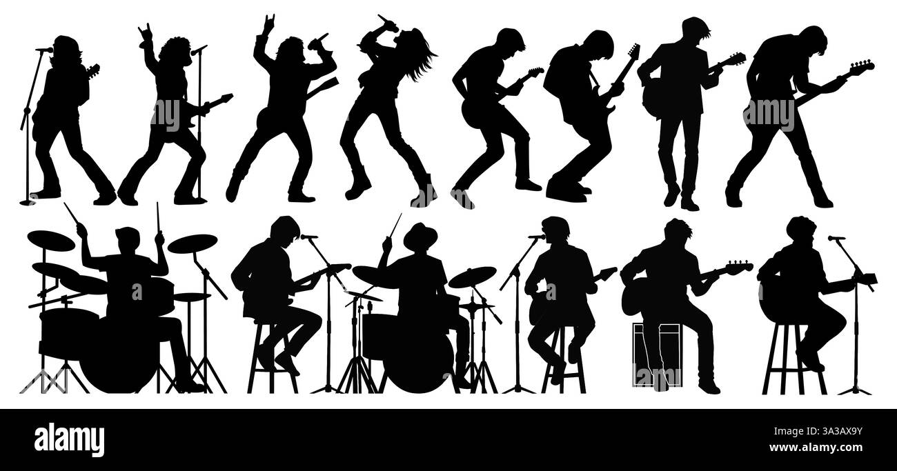 Silhouettes of crowd at a rock concert Stock Vector Images - Alamy