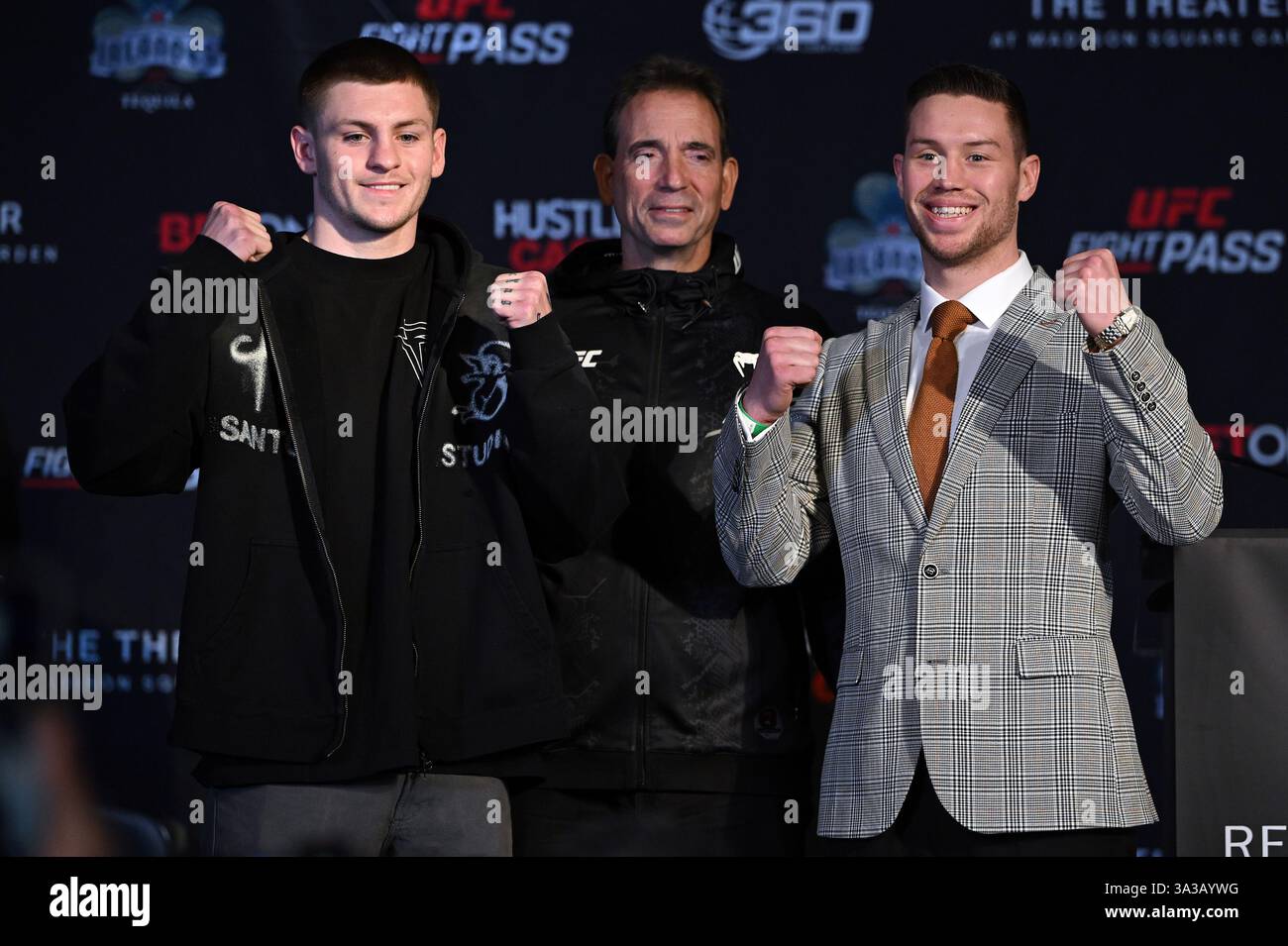 New York, USA. 14th Mar, 2025. (L-R) Boxing promoter Tom Loeffler ...