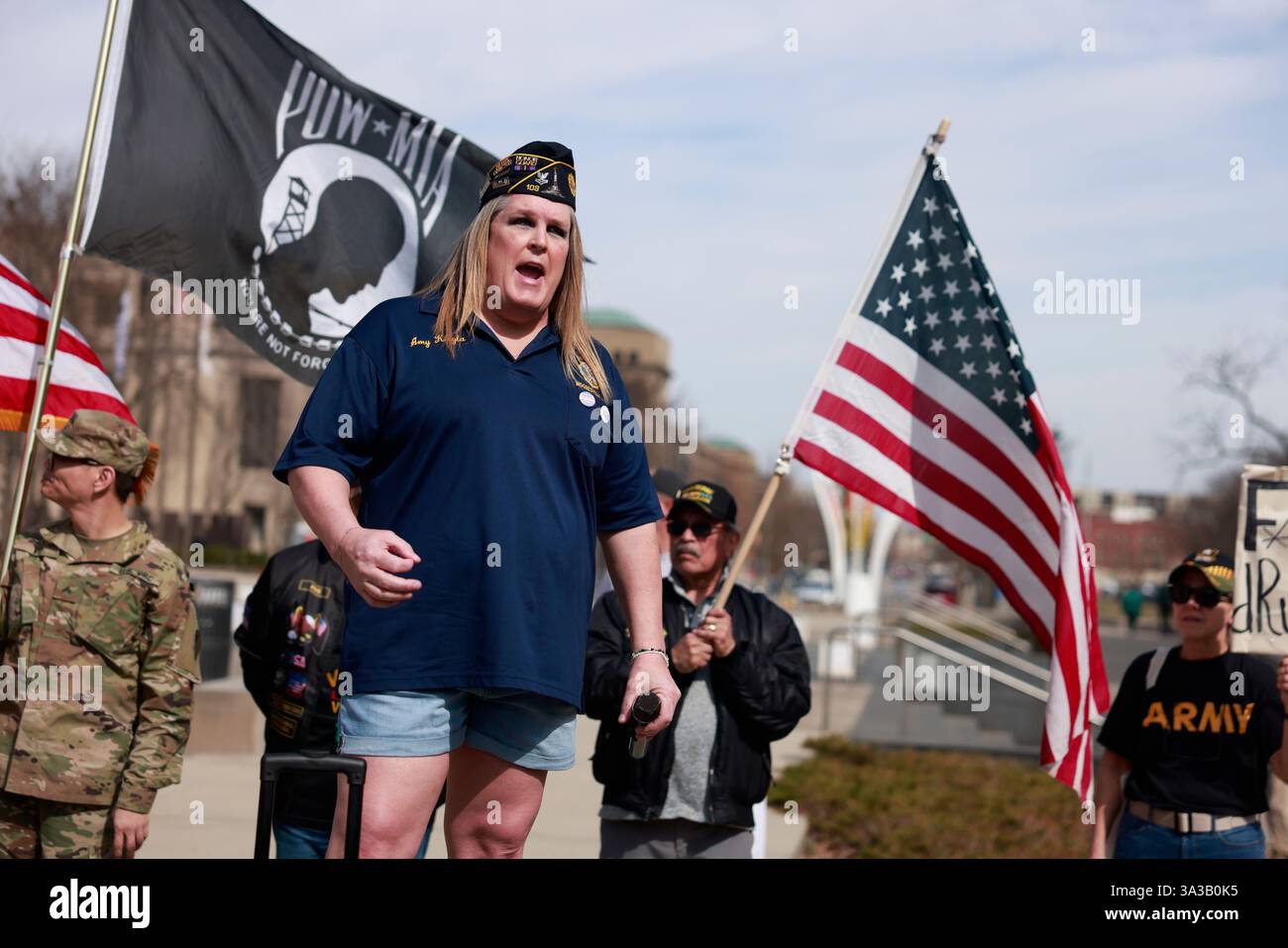 INDIANAPOLIS, INDIANA - MARCH 14: A transgender woman speaks as United ...