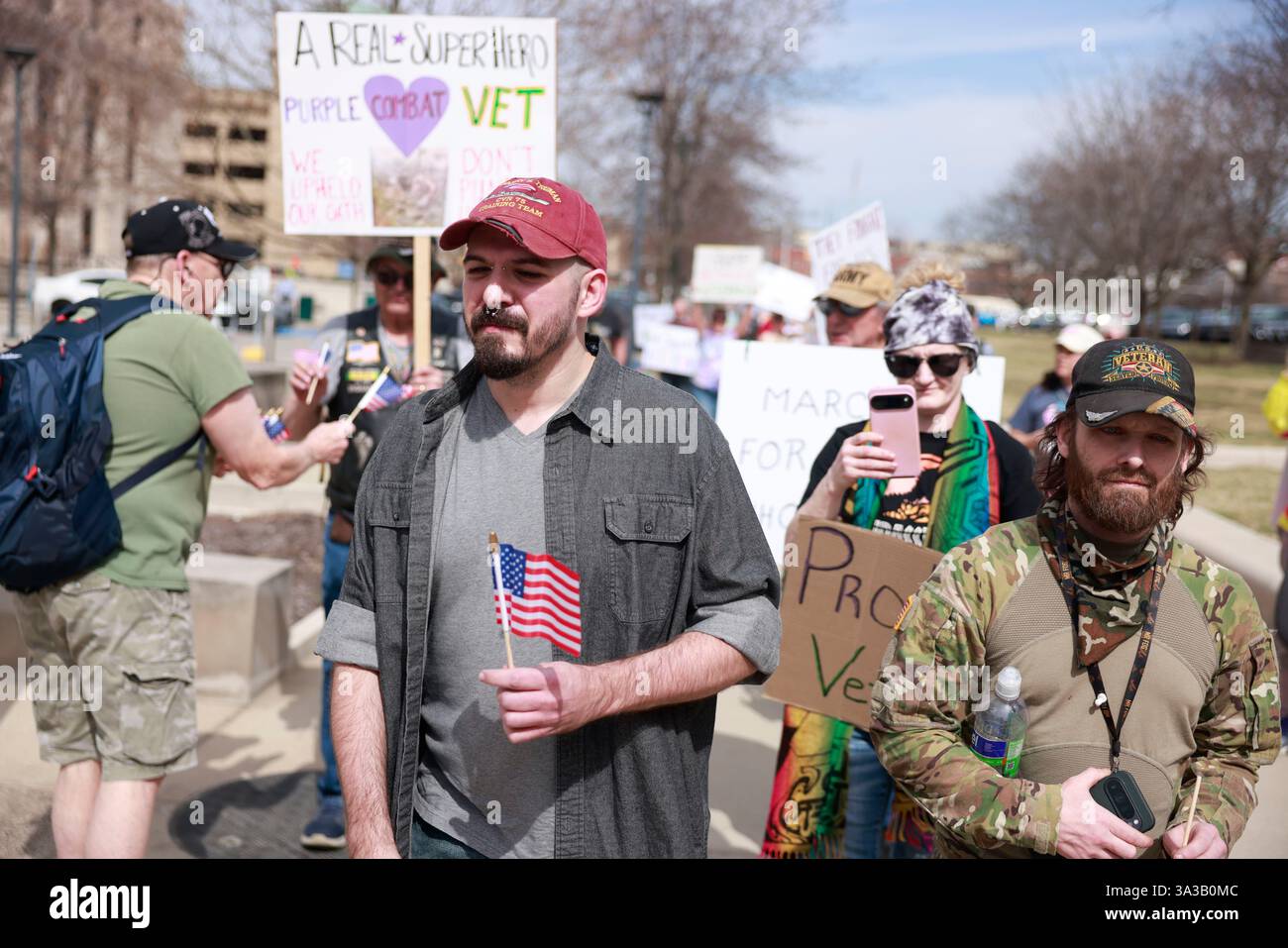 INDIANAPOLIS, INDIANA - MARCH 14: United States military veterans and ...