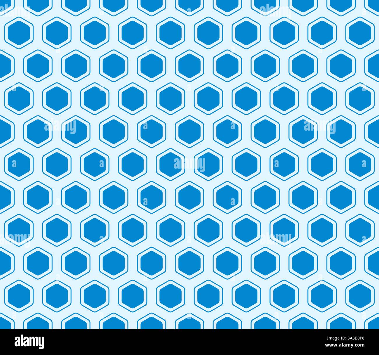Hexagon background. Rich blue color on matching background. Rounded hexagons mosaic cells with ...